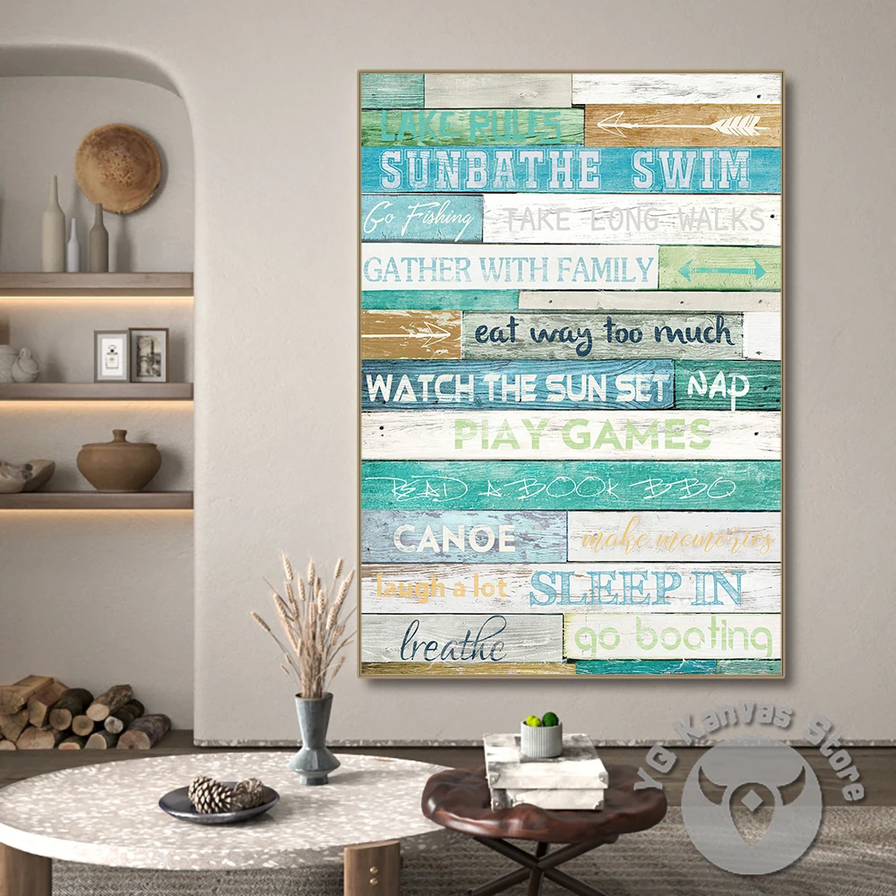 Creative Signpost Encouraging Words Wall Canvas Waterproof Vintage ...
