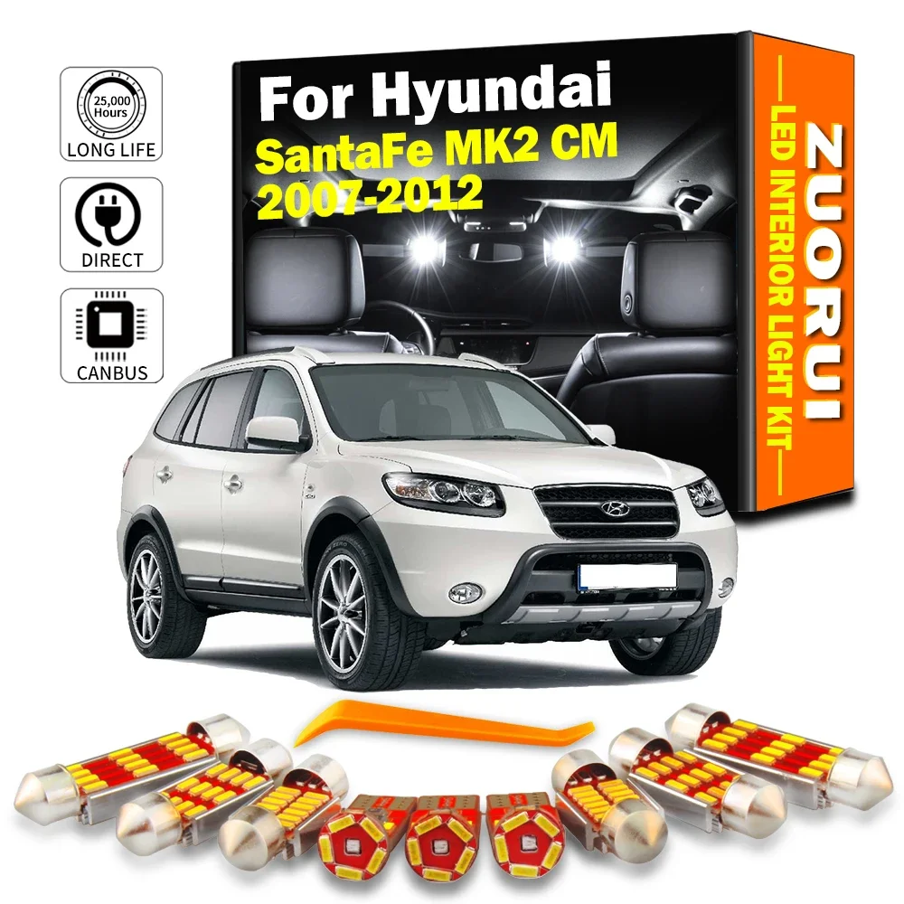ZUORUI 14Pc Interior LED Map Light Kit For Hyundai Santafe Santa Fe MK1 ...