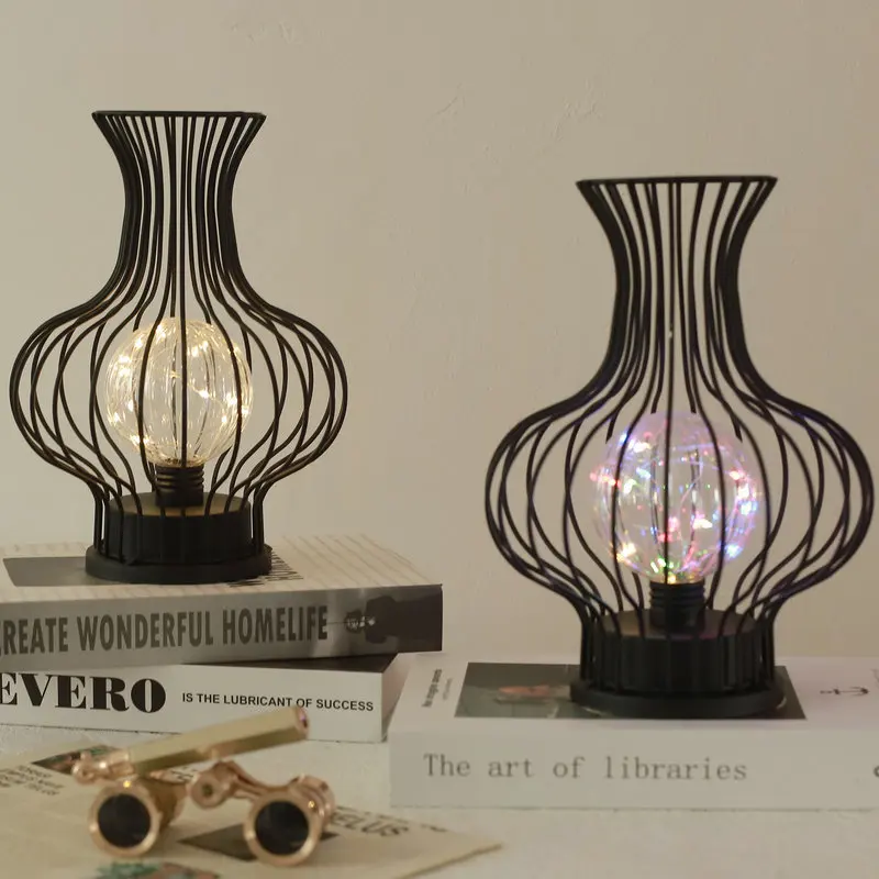 LED-Wrought-Iron-Vase-Furniture-Decorative-Lighting-Living-Room-Bedroom ...