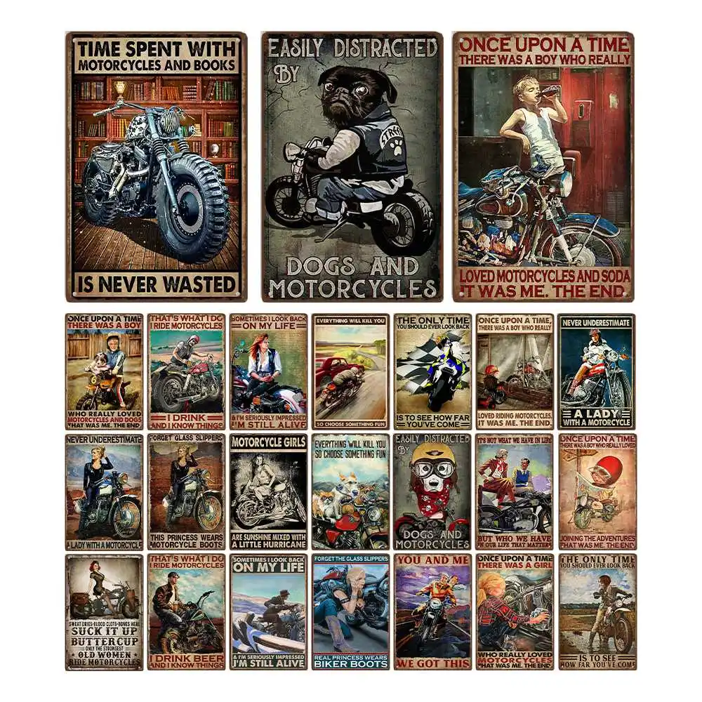 Classic-Motor-Tin-Sign-Motorcycle-Club-Plaque-Garage-Art-Decor-For ...