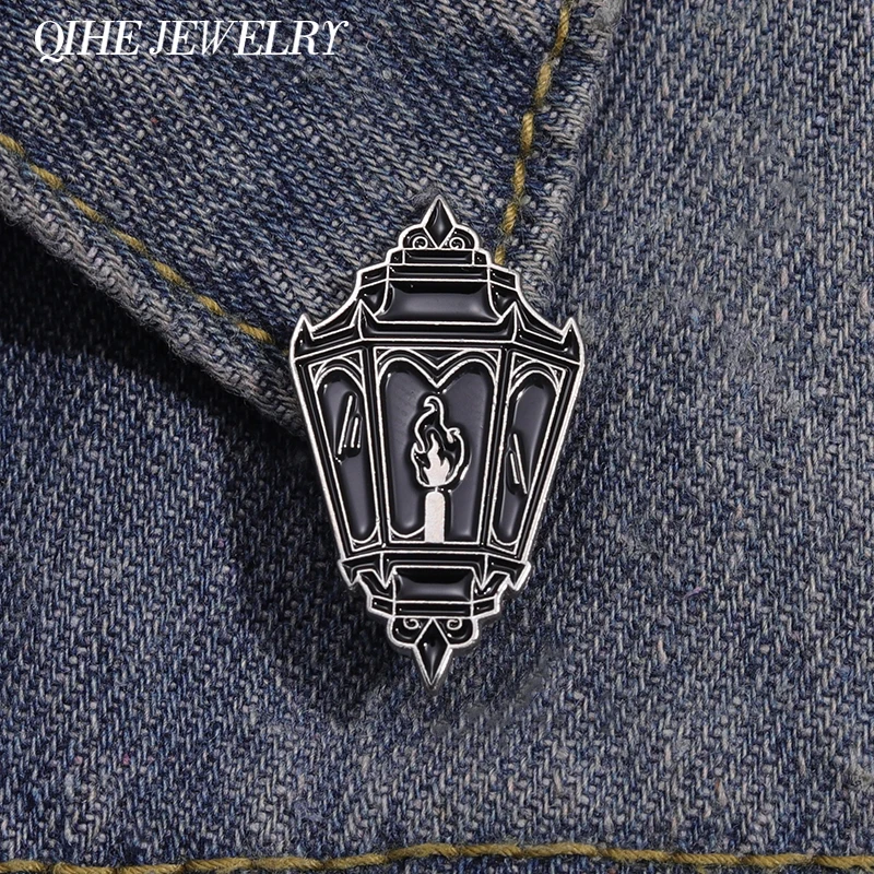 Punk-Black-Fire-Lantern-Enamel-Pin-Gothic-Lamp-Metal-Brooch-Lapel-Badge ...