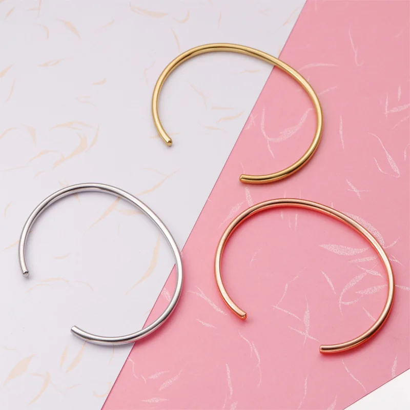 10pcs-Lot-C-Style-Blank-Bangles-Mirror-Polish-Stainless-Steel-Cuff-Open ...