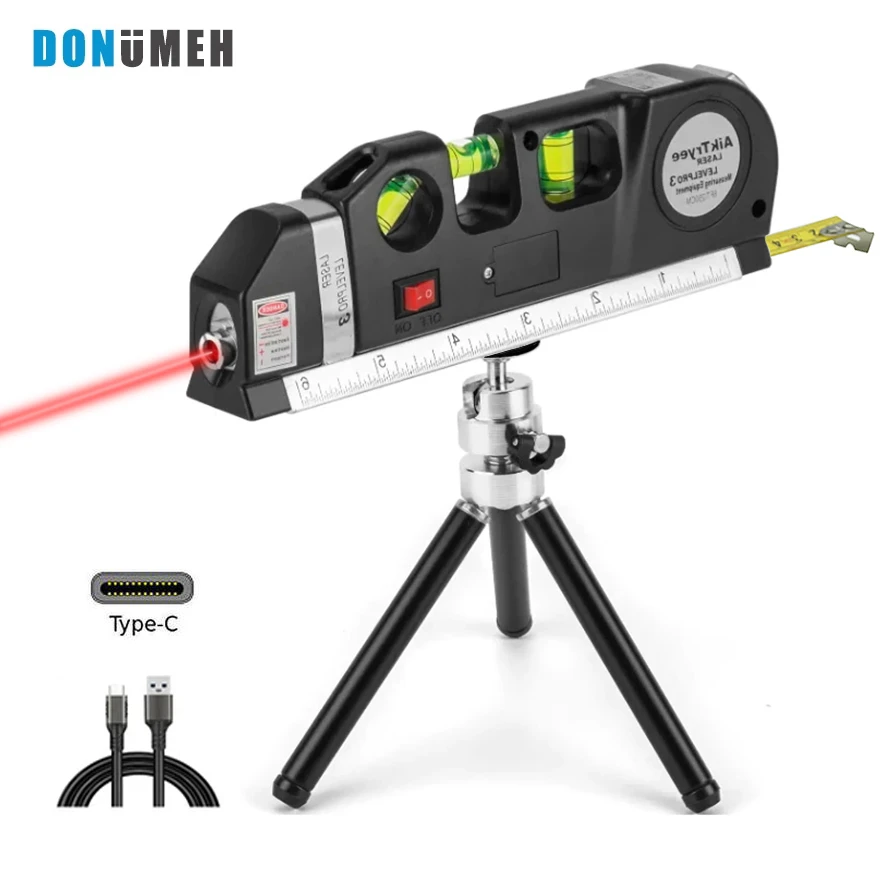 Laser-Level-Usb-Oplaadbare-Horizon-Verticale-Maat-8ft-Aligner-Standaard ...