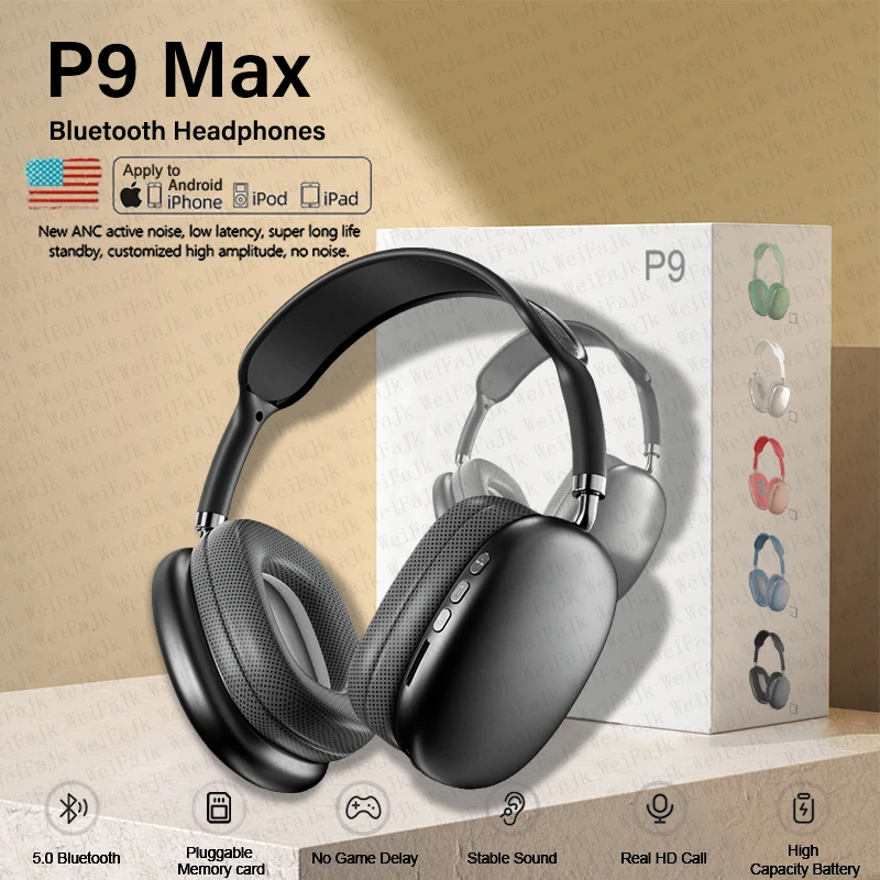 Apple original airpods max p9 tws sem fio bluetooth 5.1 fones de ouvido ...