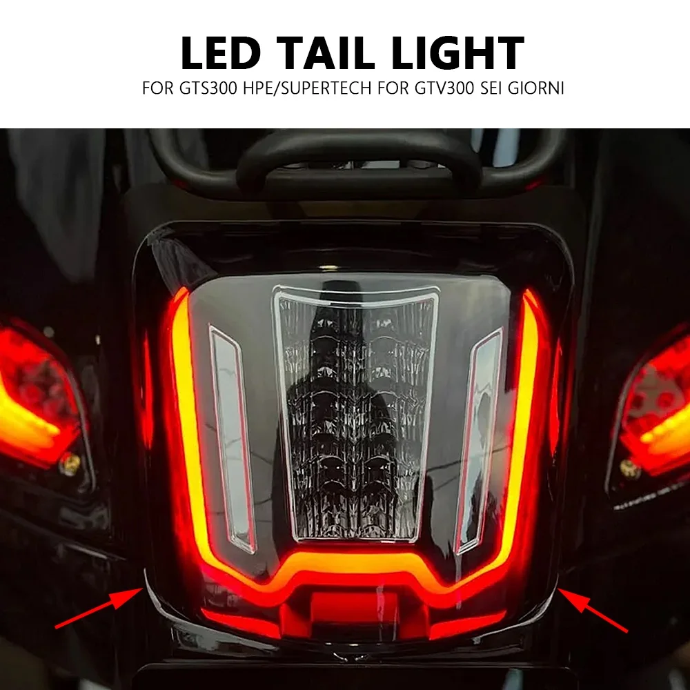 For-Vespa-GTS300-Dynamic-LED-Tail-Light-Rear-Lamp-Taillight-HPE ...