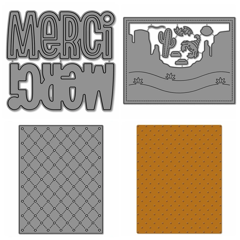 Merci-Rectangle-Background-Cactus-Mountain-Metal-Cutting-Dies-DIY-Card ...