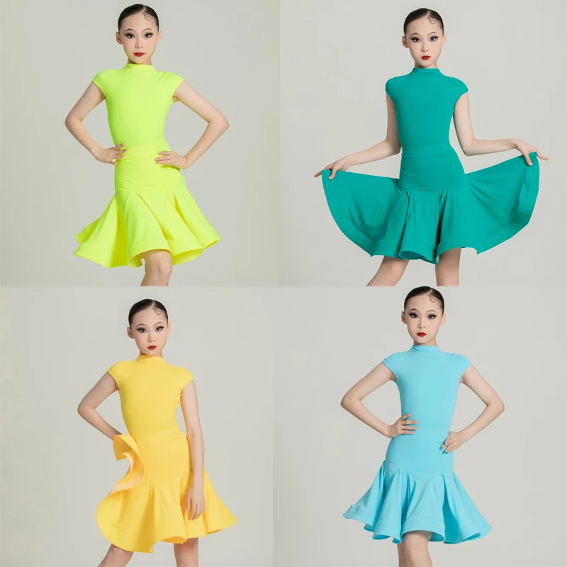 Fashion-National-Standard-Latin-Dance-Competitiom-Dresses-Girls-Short ...
