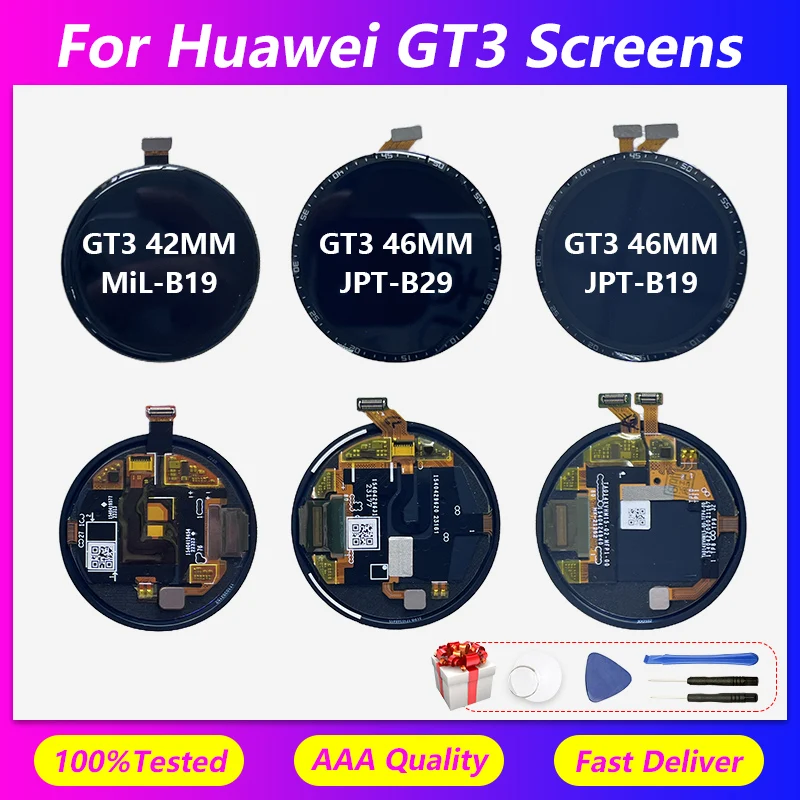 For-Huawei-GT3-screen-assembly-MiL-B19-JPT-B29-B19-watch-screen-inner ...