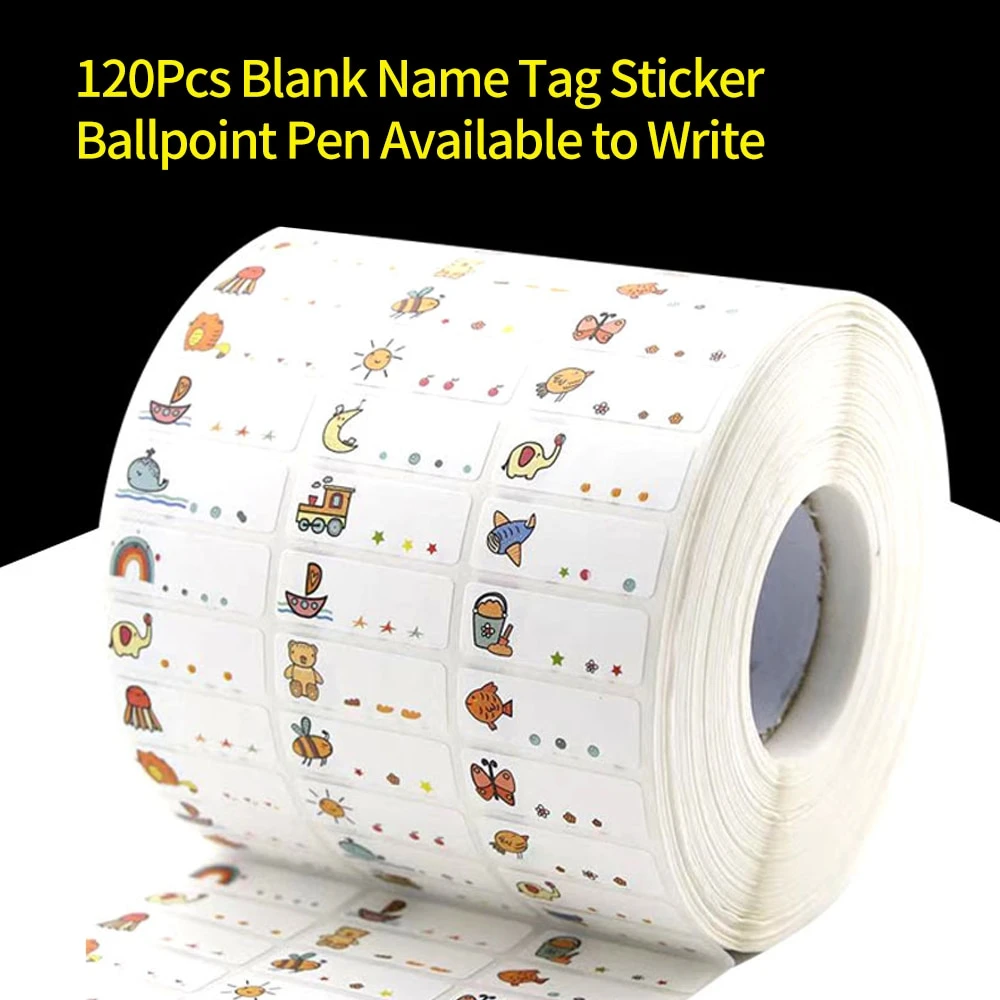 120Pcs Blank Name Tag Sticker Customize Stickers Labels Children School ...