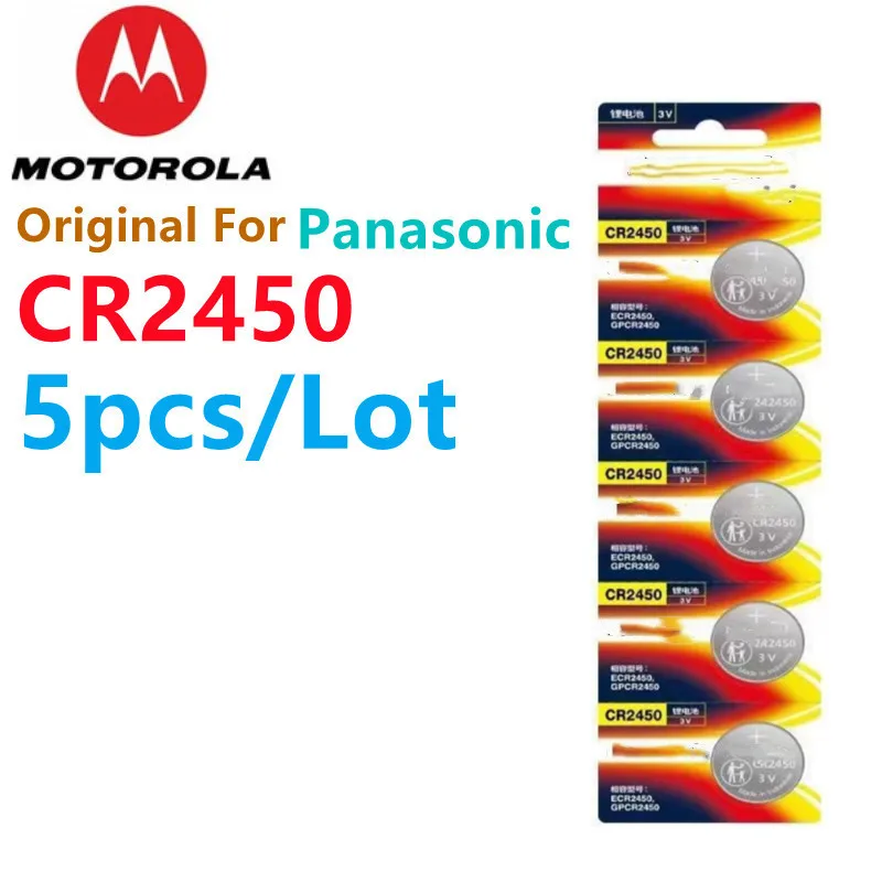 5PCS-Original-For-Panasonic-CR2450-Watch-Buttom-Battery-5029LC-ECR2450 ...