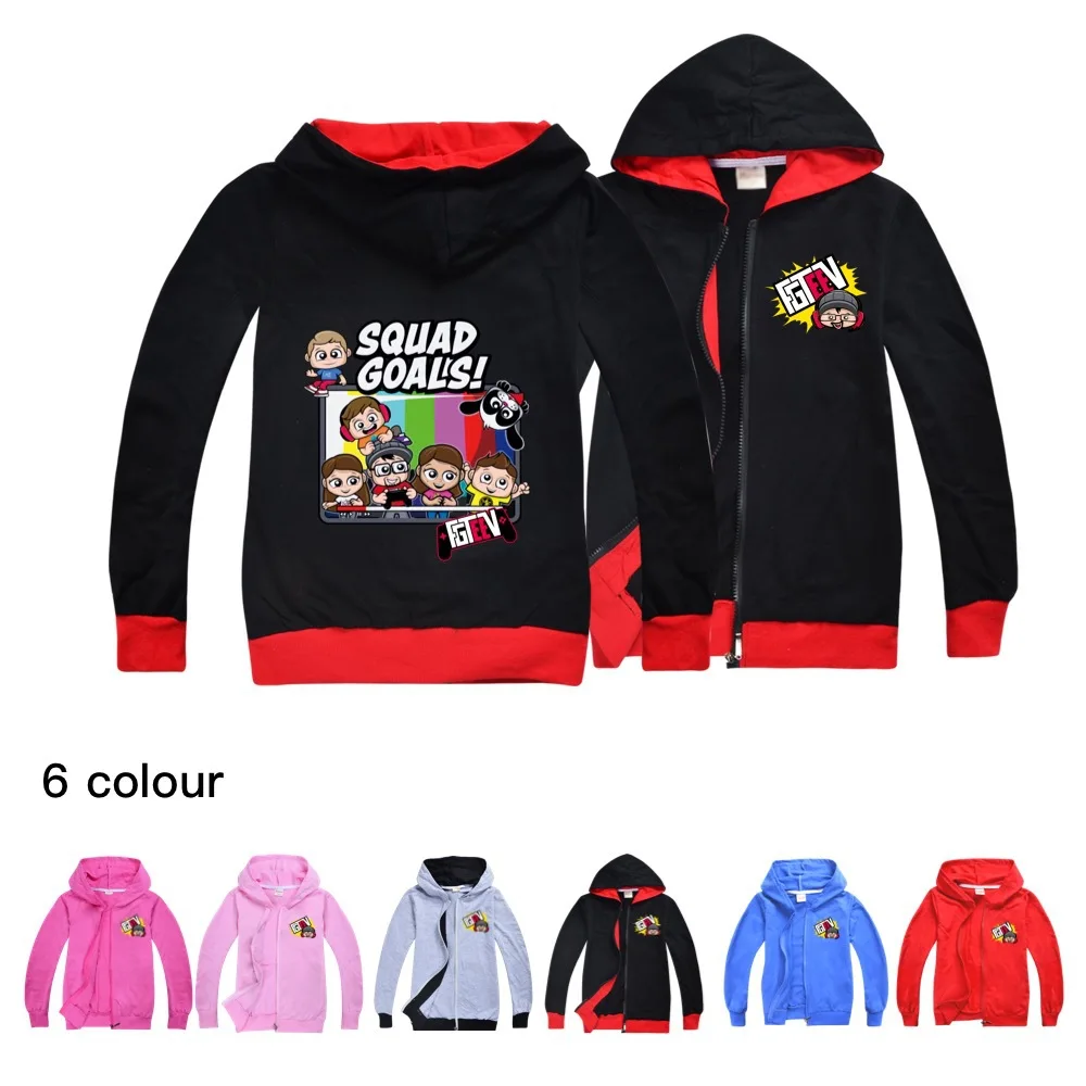 Kids Fgteev Children Hooded Zipper Coat Kids Clothes Boys Jackets ...