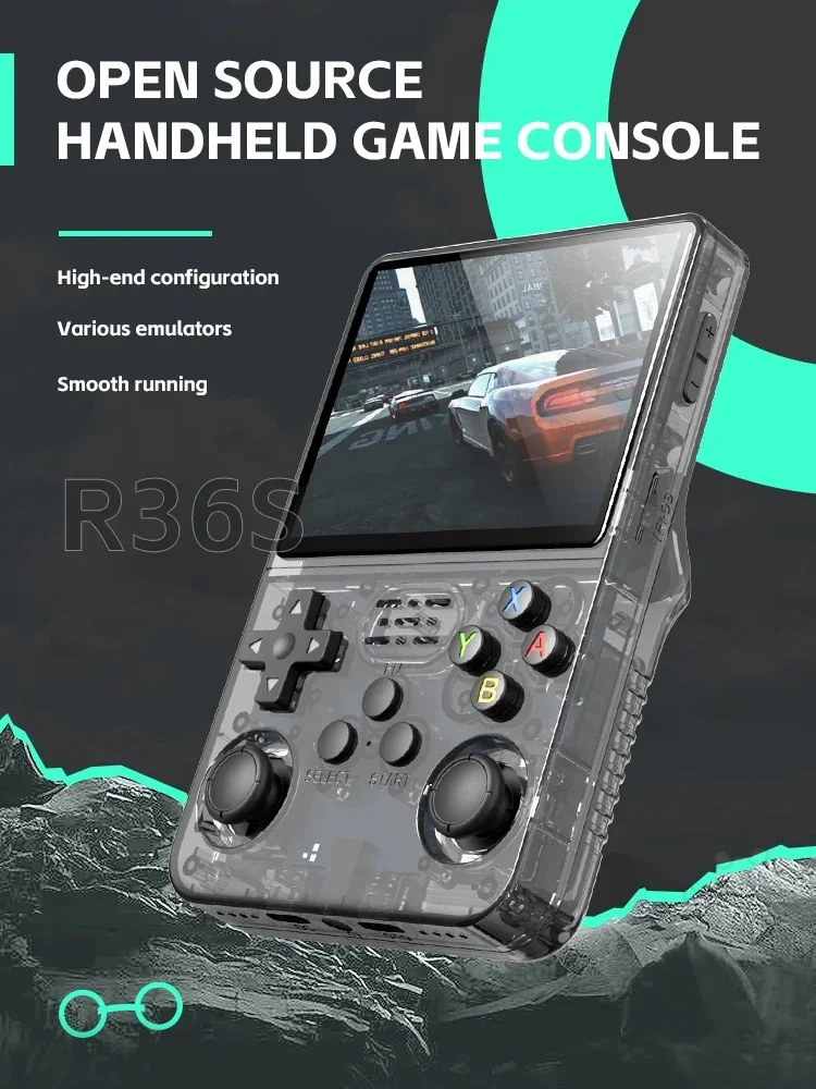R36S Retro Handheld Game Consoles Portable 3.5 Inch IPS Double Card 3D ...