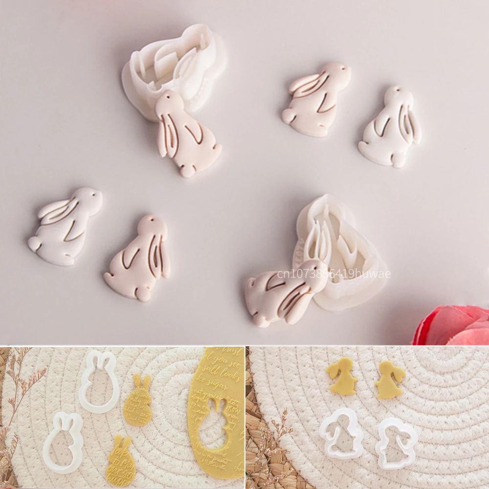 Cartoon-Symmetric-Rabbit-Polymer-Clay-Mold-Cute-Little-Animal-Mini ...