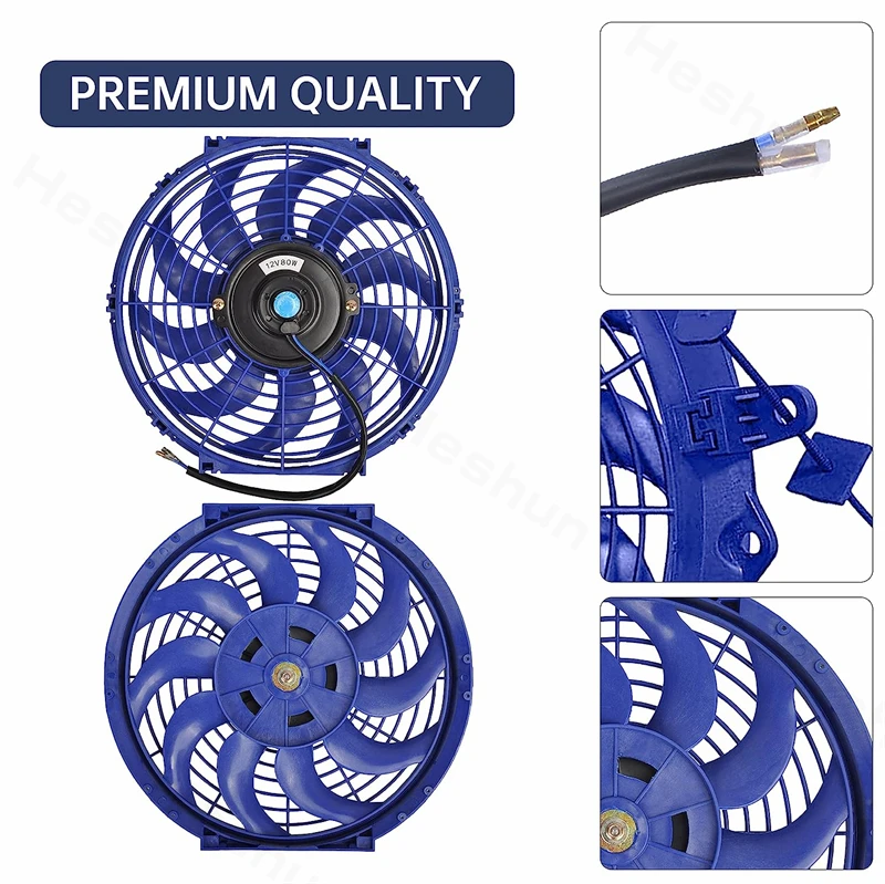 Dna Motoring 2X 12V 12" Inch Fit For Universal Fan Slim Push Pull ...