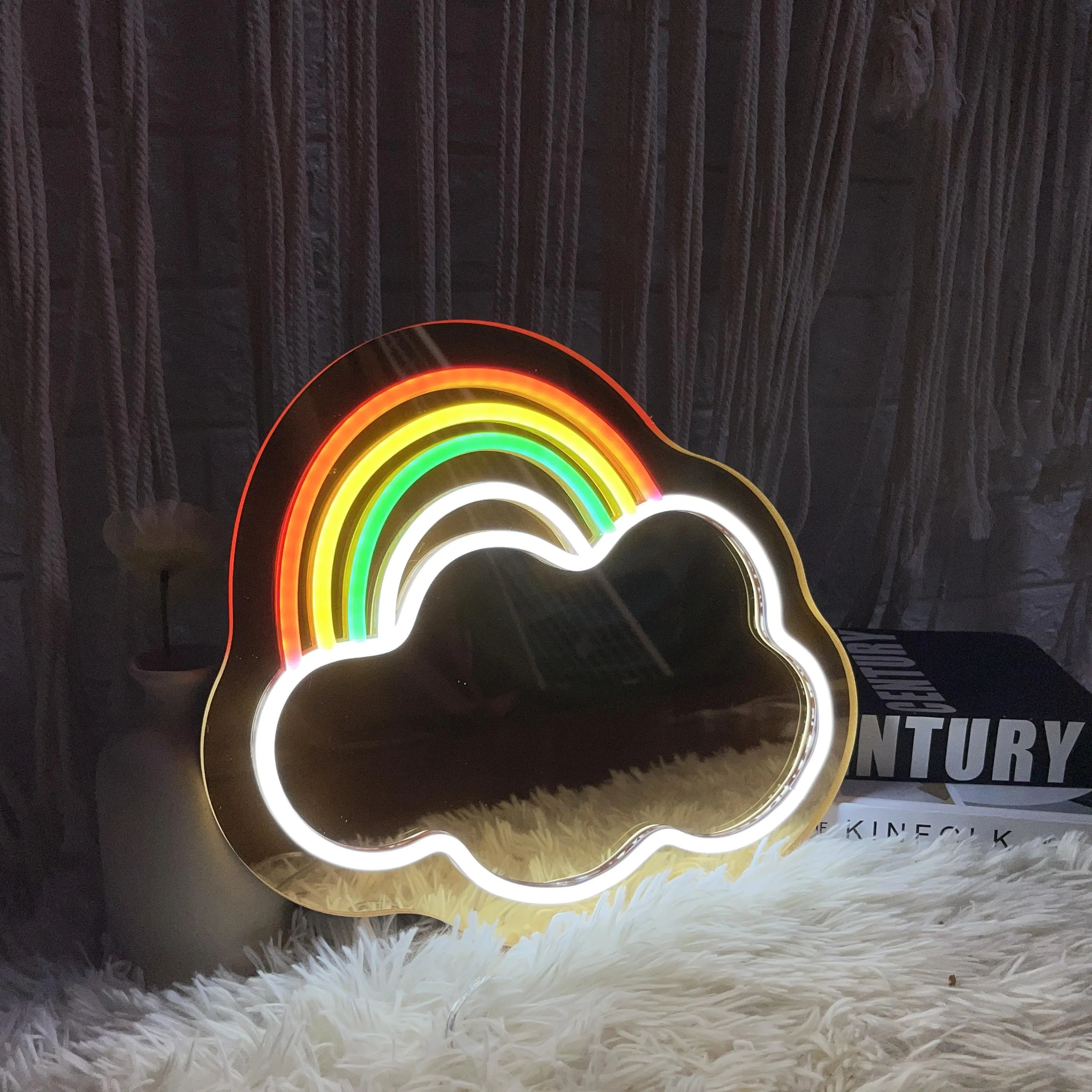 Rainbow-Neon-lights-Mirror-Dimmable-Acrylic-LED-Neon-Sign-Light-Signs ...