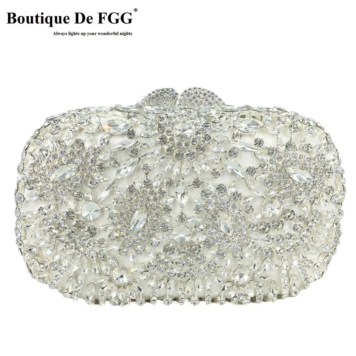 Boutique-De-FGG-Women-White-Evening-Bags-and-Clutches-Flower-Wedding ...