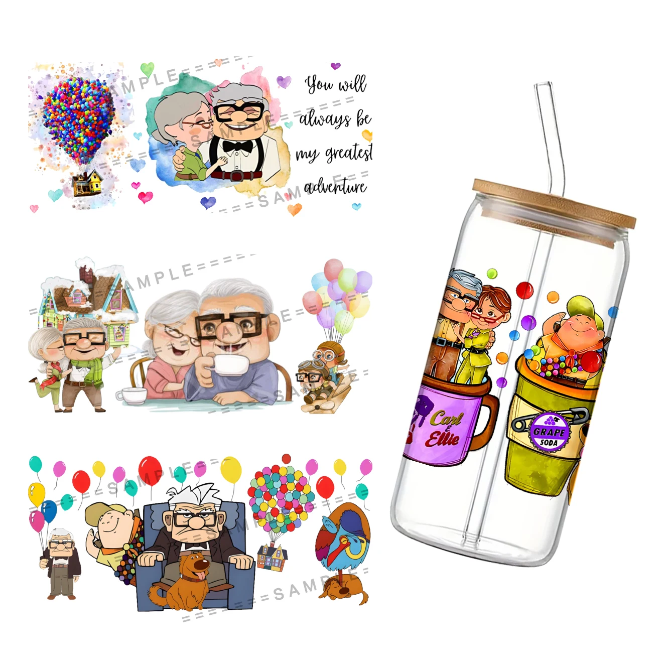 Disney-Up-16oz-Cup-UV-DTF-Transfer-Sticker-DIY-Waterproof-High ...