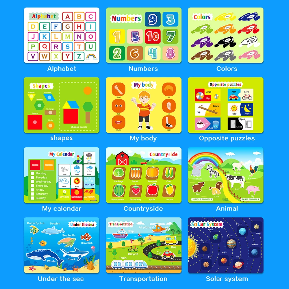 12 Themes Busy Book Toddler Activities Preschool Learning Busy Binder ...