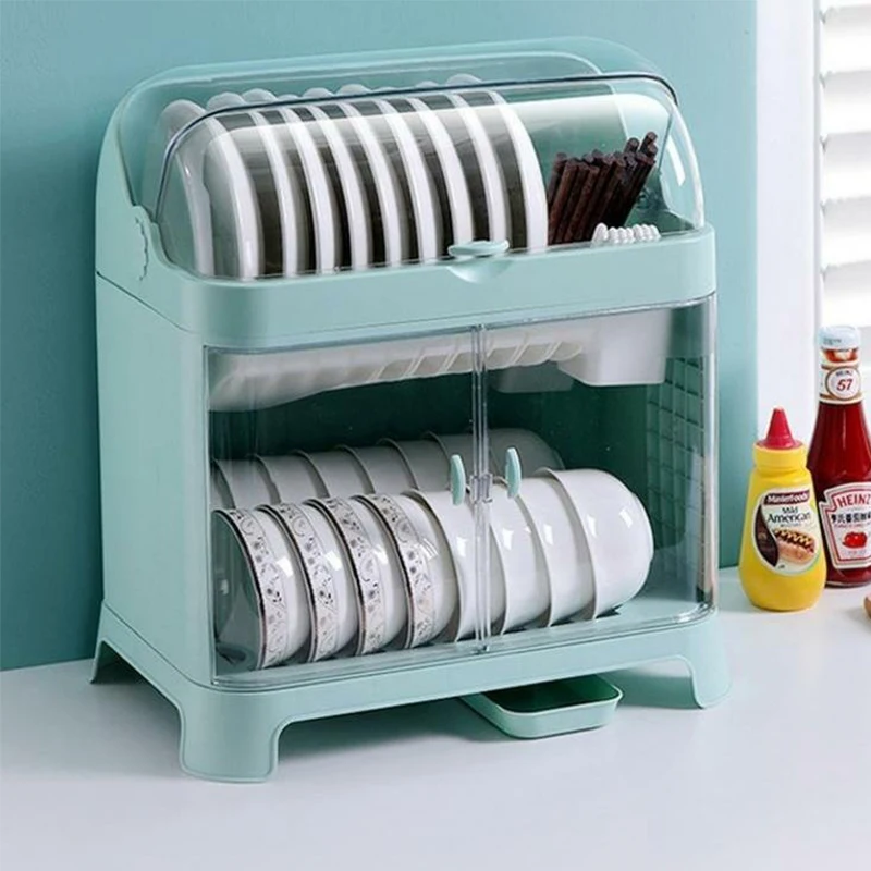 Loading-Tableware-Storage-Box-With-Lid-Home-Draining-Bowl-Rack-Kitchen ...