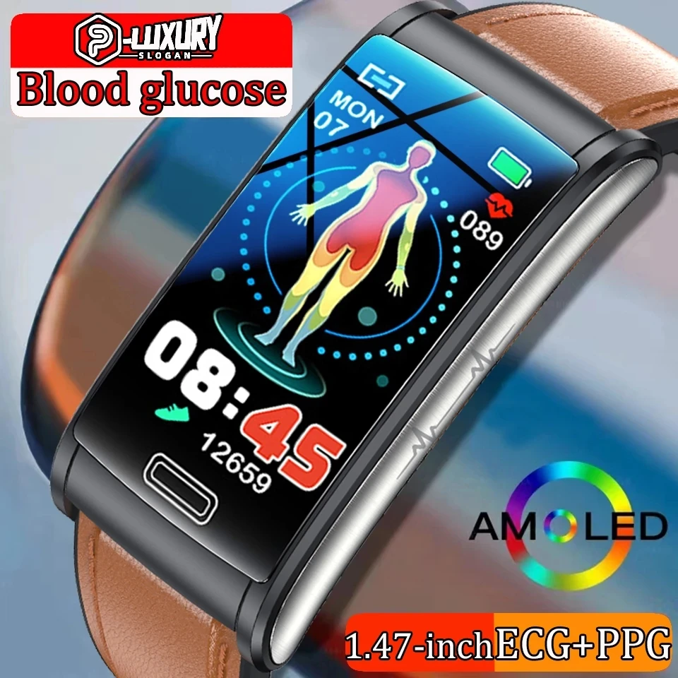 KAVSUMI-2023-New-Blood-Sugar-Smart-Watch-Men-Heart-Rate-Blood-Pressure-ECG-512HZ-Sport ...