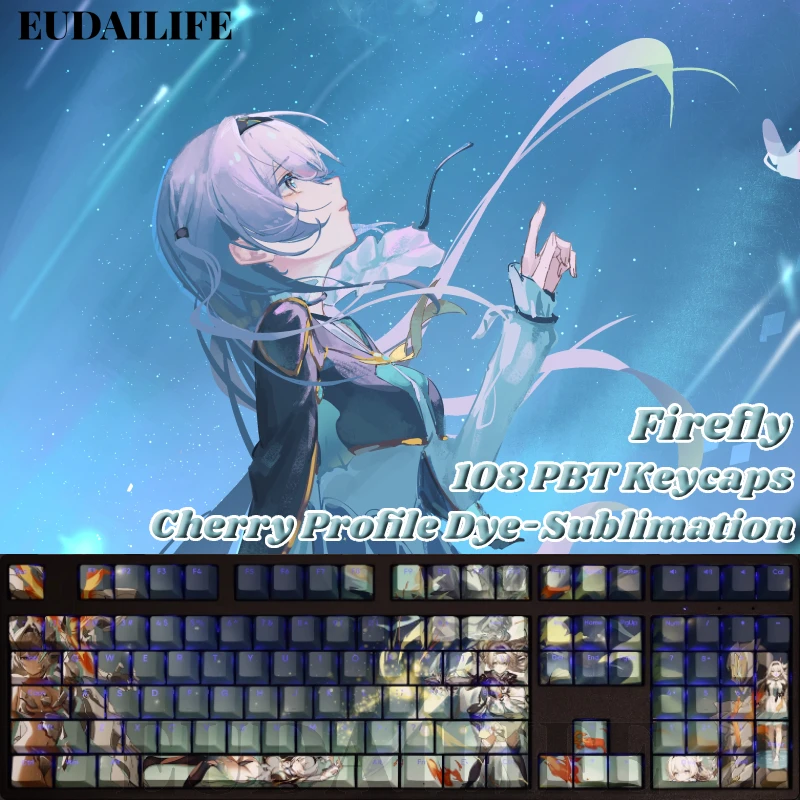 Firefly-108-Keycaps-Honkai-Star-Rail-PBT-DYE-Sublimation-Light ...