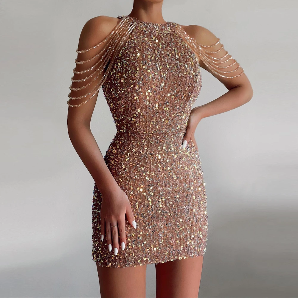 ROSELLA-Halter-Sleevesless-Sequins-Beaded-Women-Party-Cocktail-Dress ...