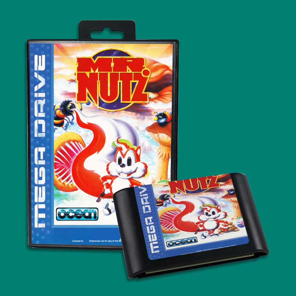 Mr-Nutz-Lable-cartucho-de-juego-caja-europea-para-Sega-Megadrive ...