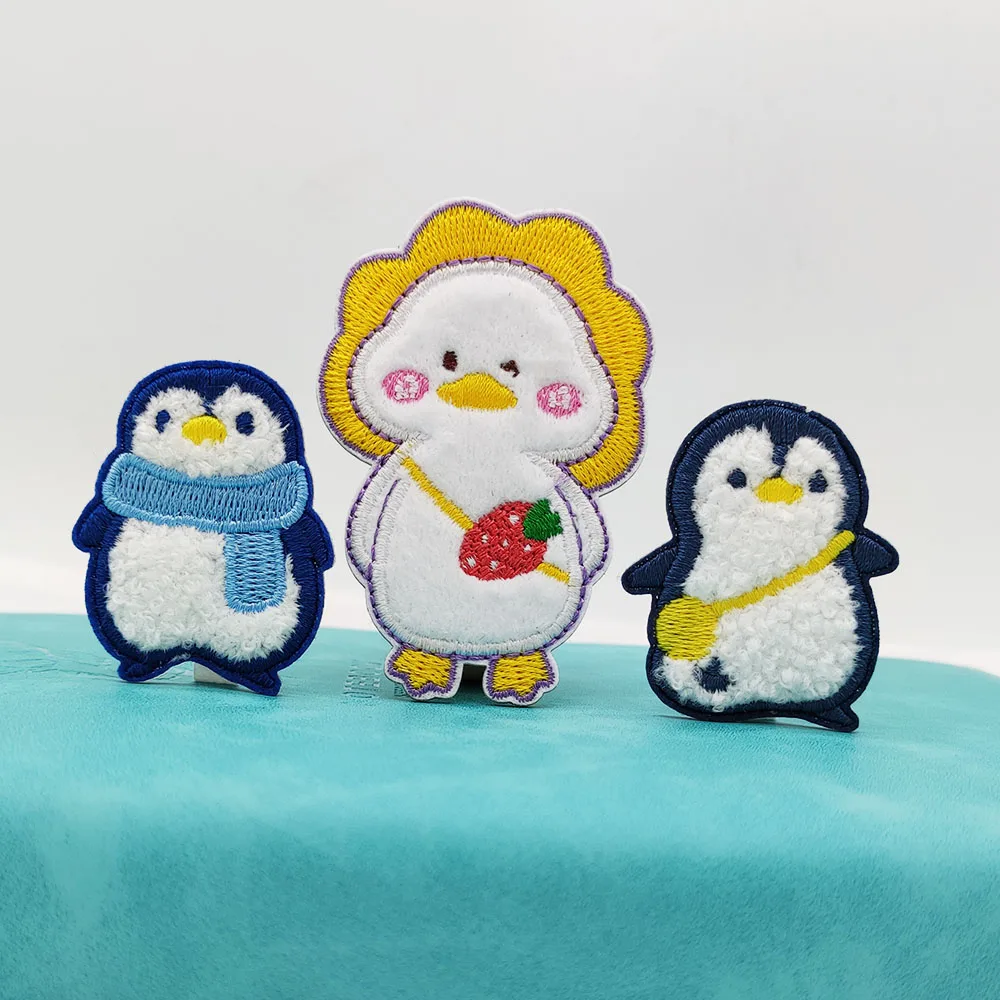 Animal-Plush-Embroidery-Penguin-Self-adhesive-Patches-For-Clothing-Kids ...