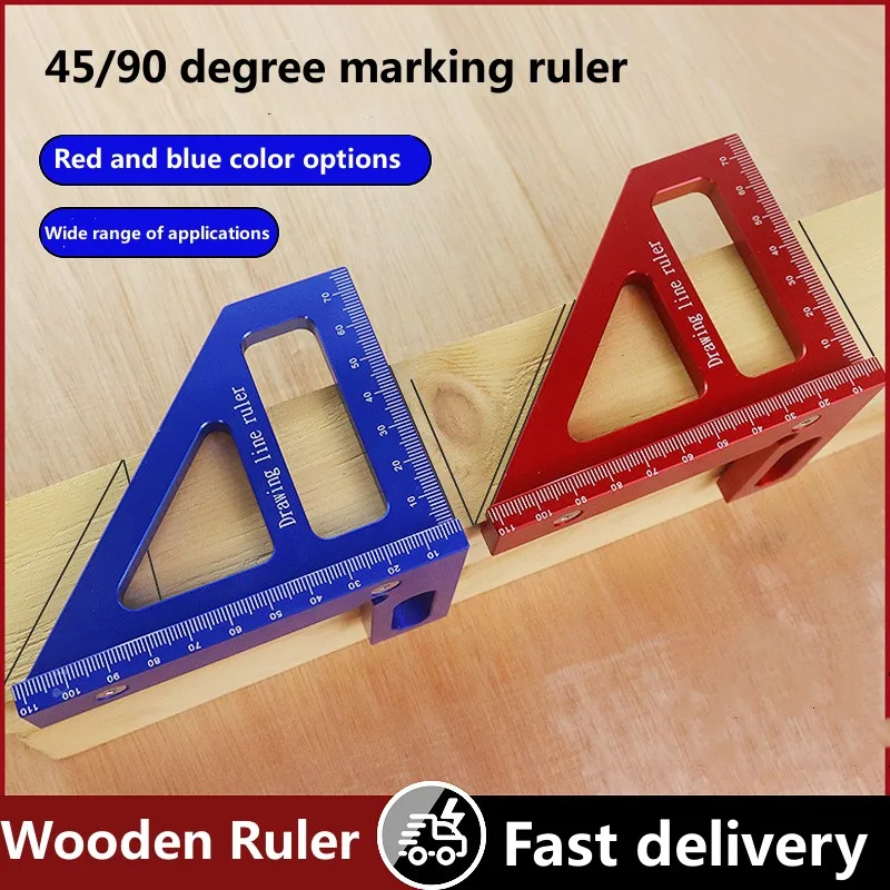 Square Triangle Ruler Tools Carpenter | Aluminum Alloy Miter Triangle ...