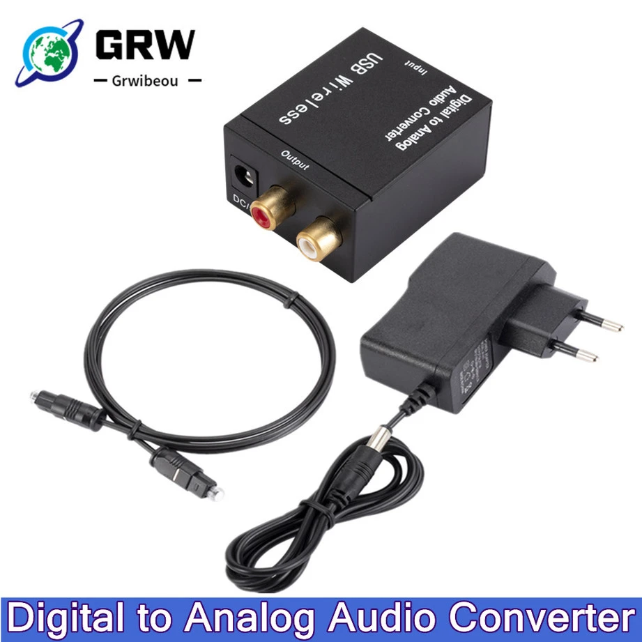 Digital to Analog Audio Converter RCA R/L Output Audio Adapter DAC ...
