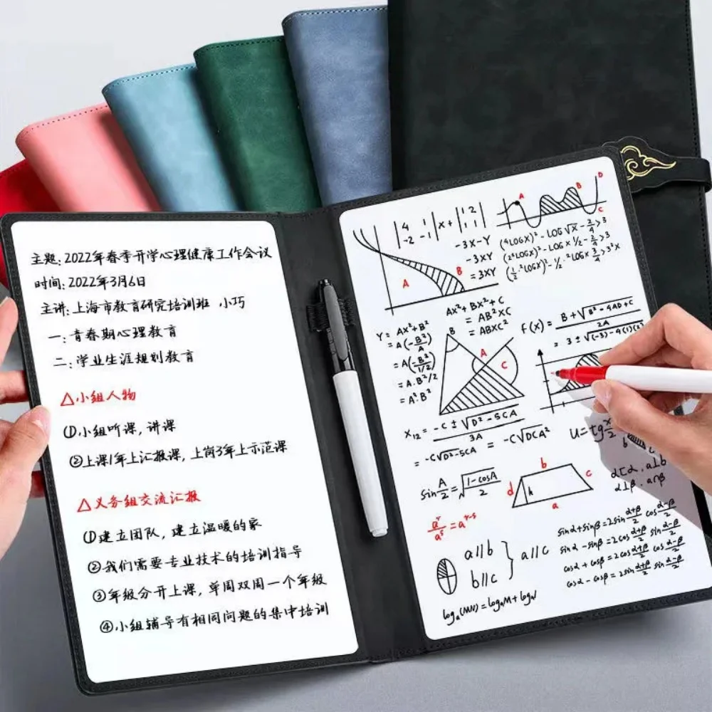 A5 Reusable Whiteboard Notebook Set With Whiteboard Pen Erasing Cloth ...