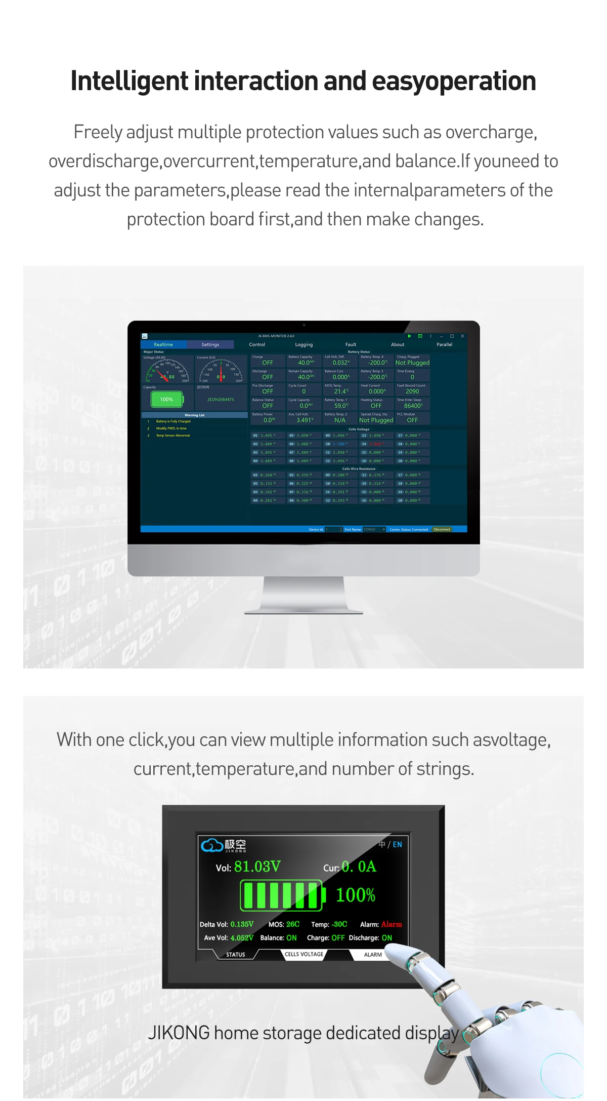 Аккумулятор JIKONG JKBMS JK-B2A24S30P 8S-24S 24V-72V 300A Lifepo4 Li-Ion Lto Active Balancer BMS ...