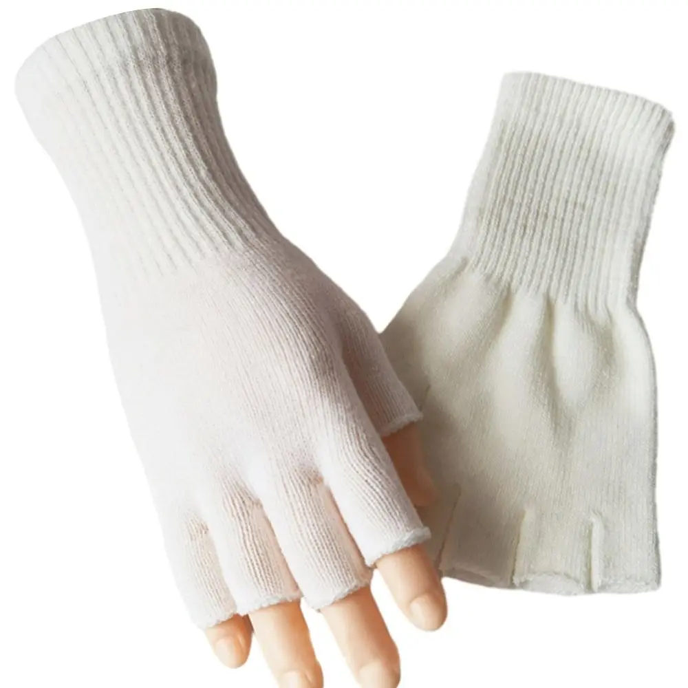 Fashion Thicken Knitted Gloves Half Finger Warm Long Mitten Thermal ...