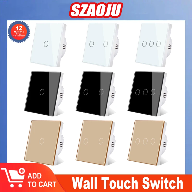 Szaoju EU Wand Touch Schalter Kristall Gehärtetem Glas Panel Licht ...
