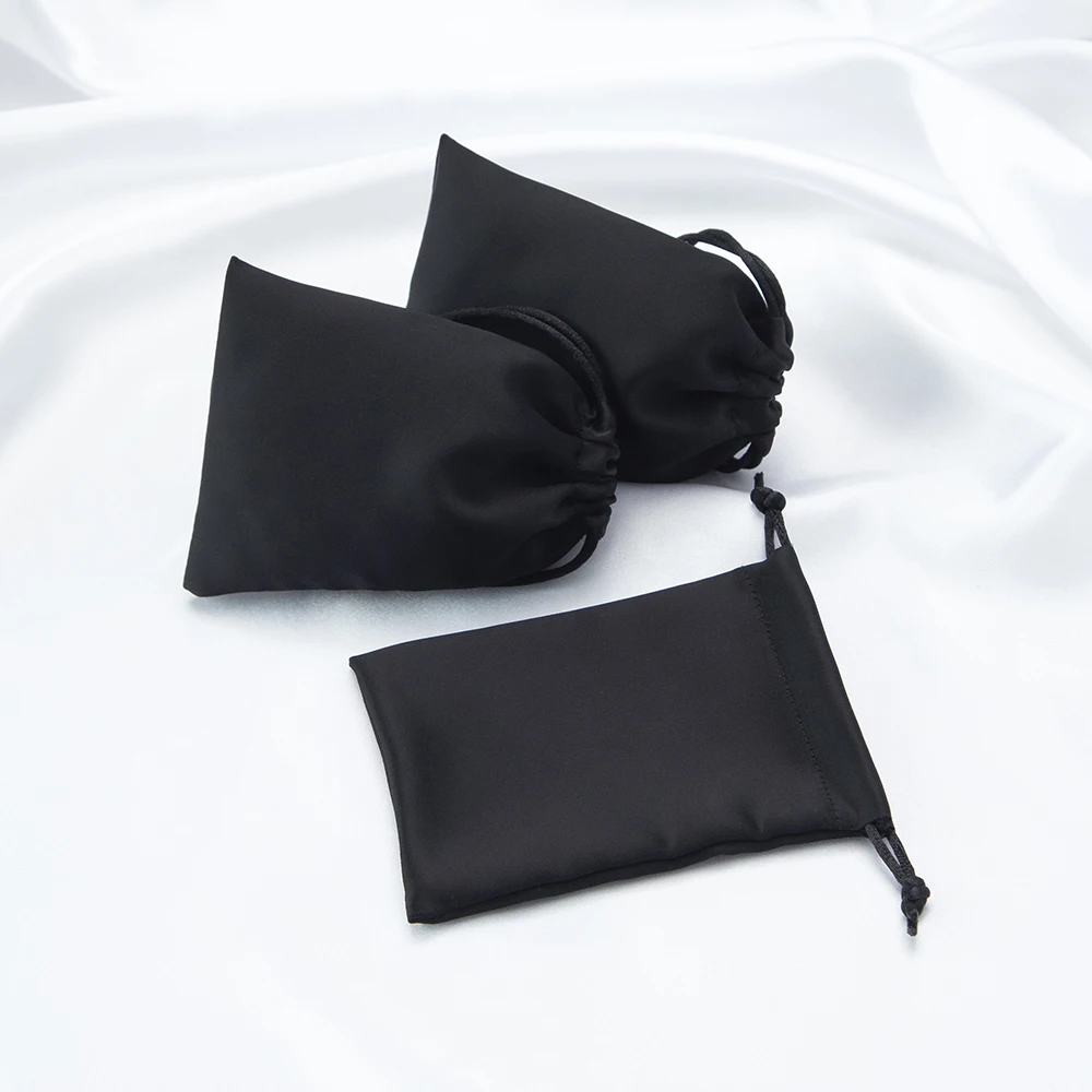 5pack New Black Silk Satin Jewelry Candy Gift Bags DIY Small Drawstring ...