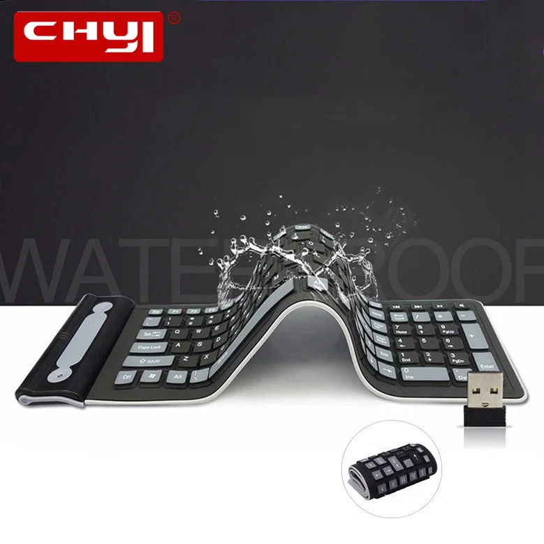 Foldable Wireless Keyboard 2.4G Ergonomic Flexible Waterproof Keyboard ...