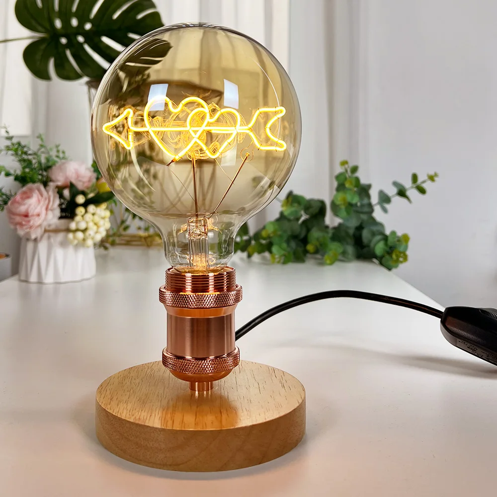 TIANFAN Vintage Led Bulb G125 Big Globe Alphabet Series Cupid's Arrow ...