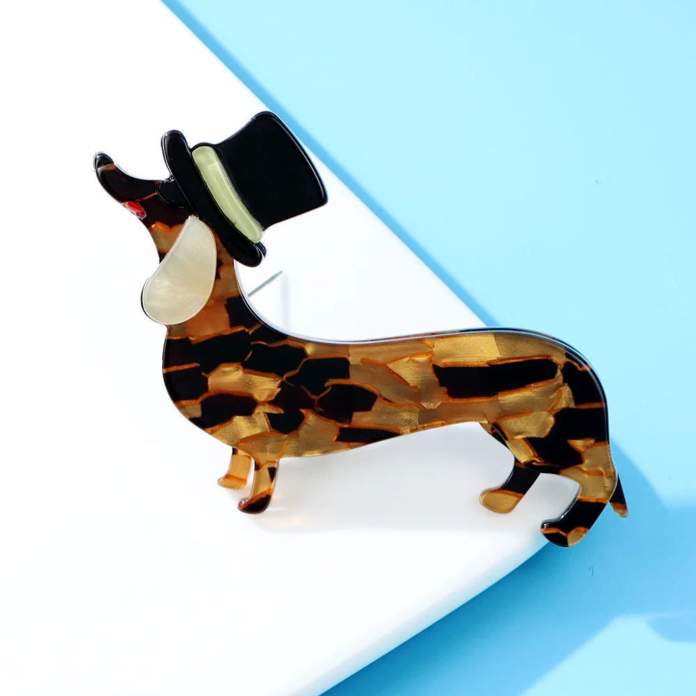 handmade fashion animal accessories acrylic cartoon dog brooch clothing ...