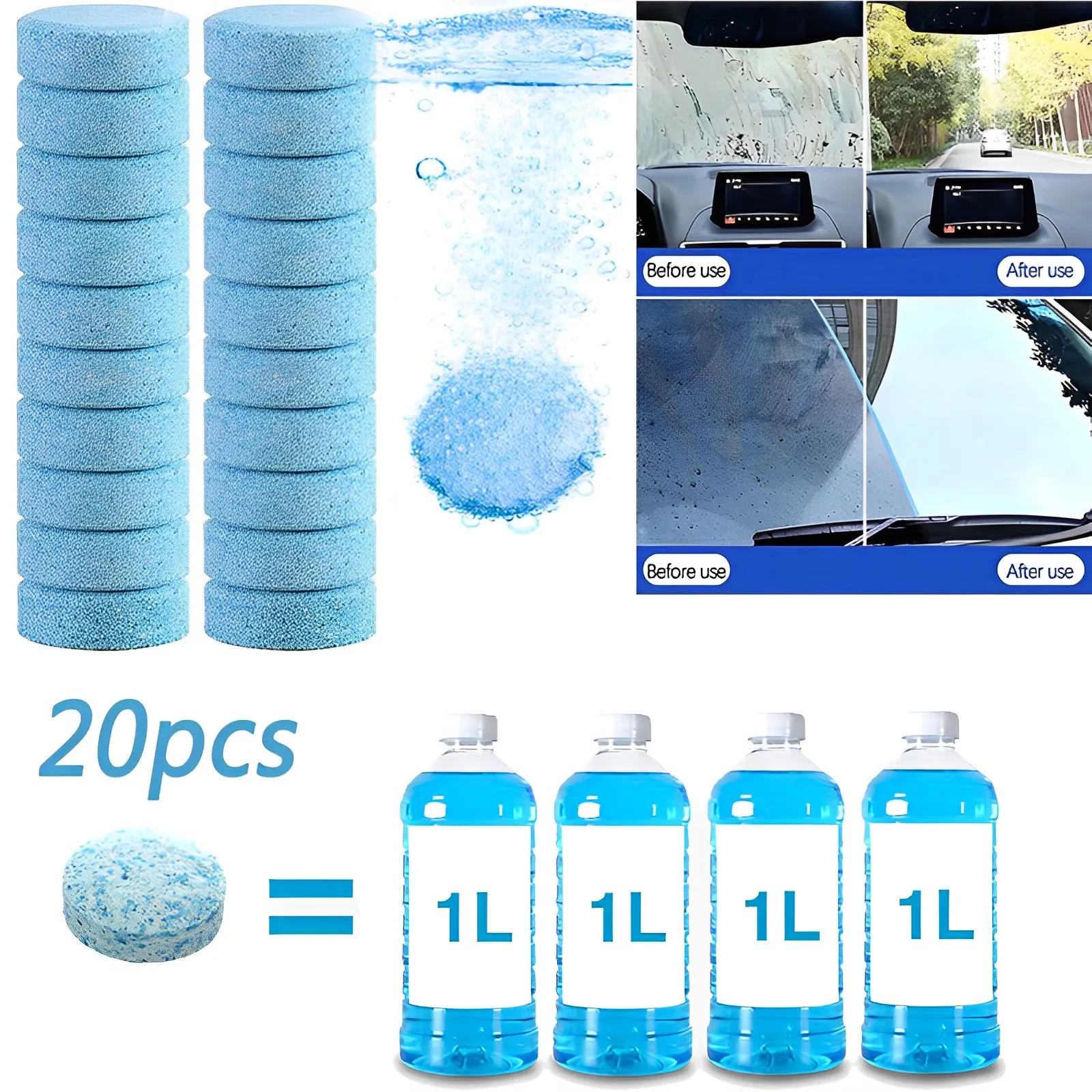 20Pcs-Car-Windshield-Cleaner-Effervescent-Washer-Tablets-Car-Solid ...