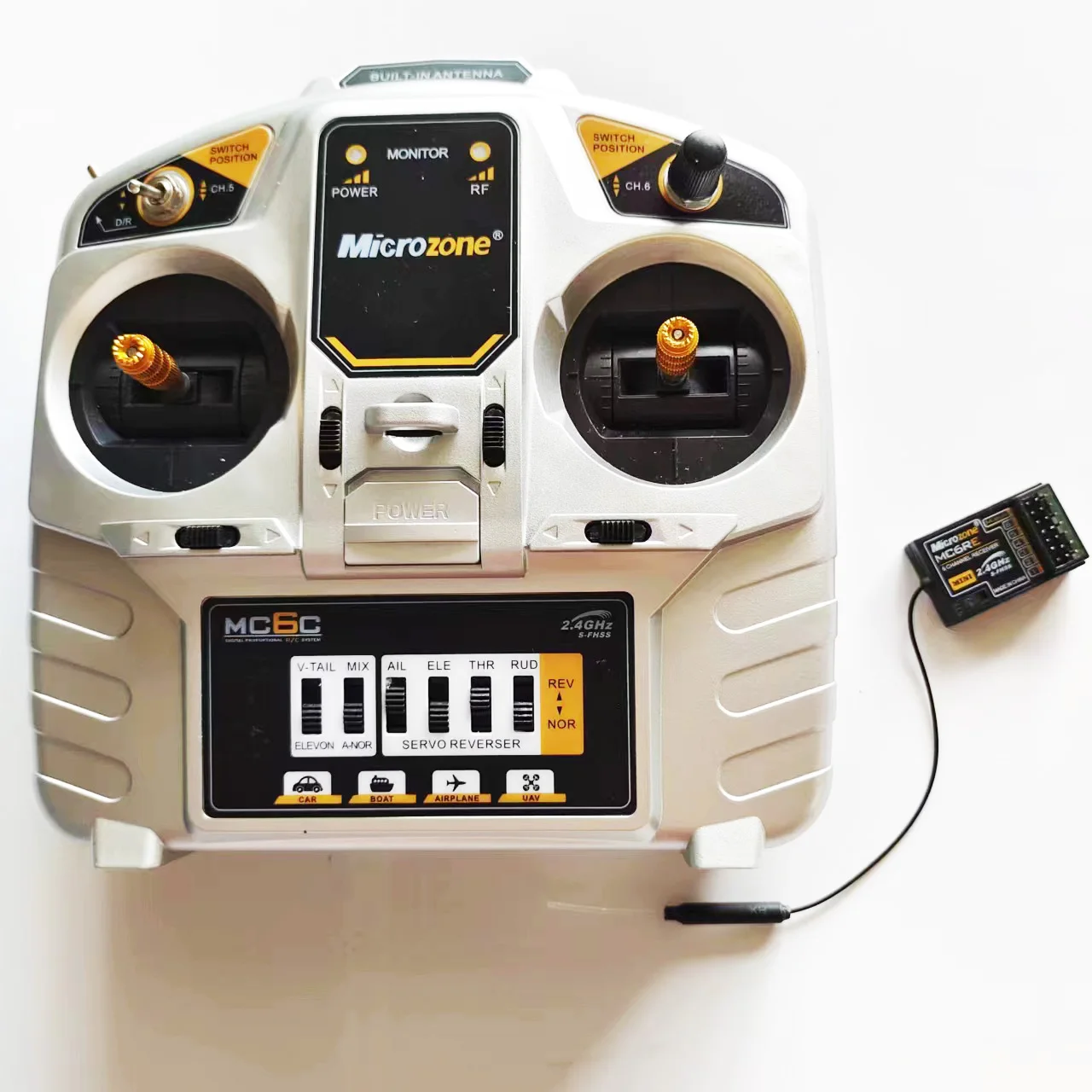 Mc6c 2.4g 6 Channels Remote Controller Transmitter Receiver 800-1500 ...