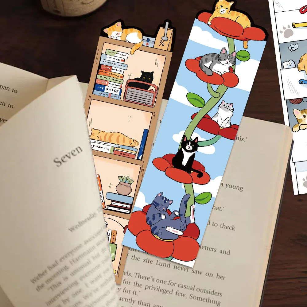 30PCS Cat Bookmark Cartoon Cute Decorative Reading Book Labeling ...