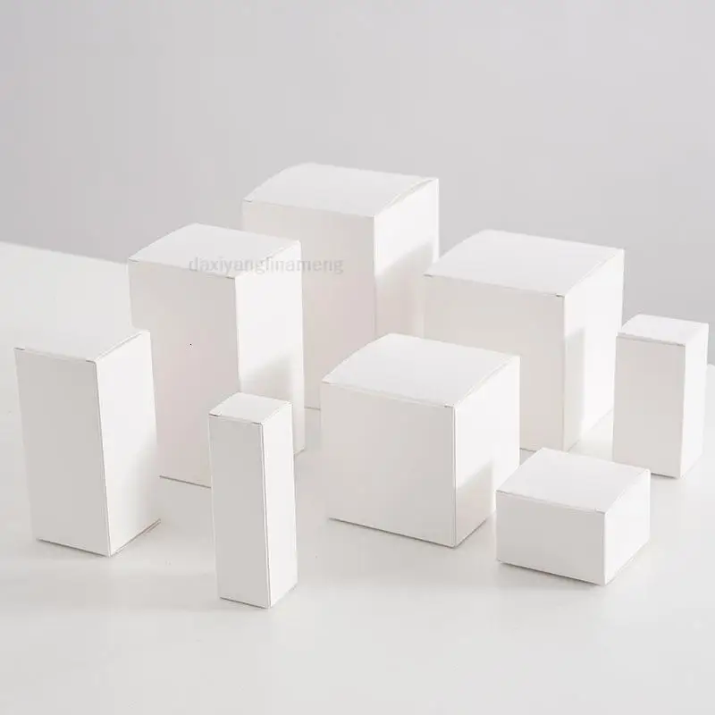 50pcs-lot-10x10-12-12-13-13-White-Small-Cardpaper-Packing-Box-Square ...