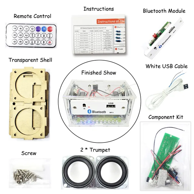 DIY Bluetooth Speaker Kit Electronics DIY Soldering Project Practice Solder Assembly DIY ...