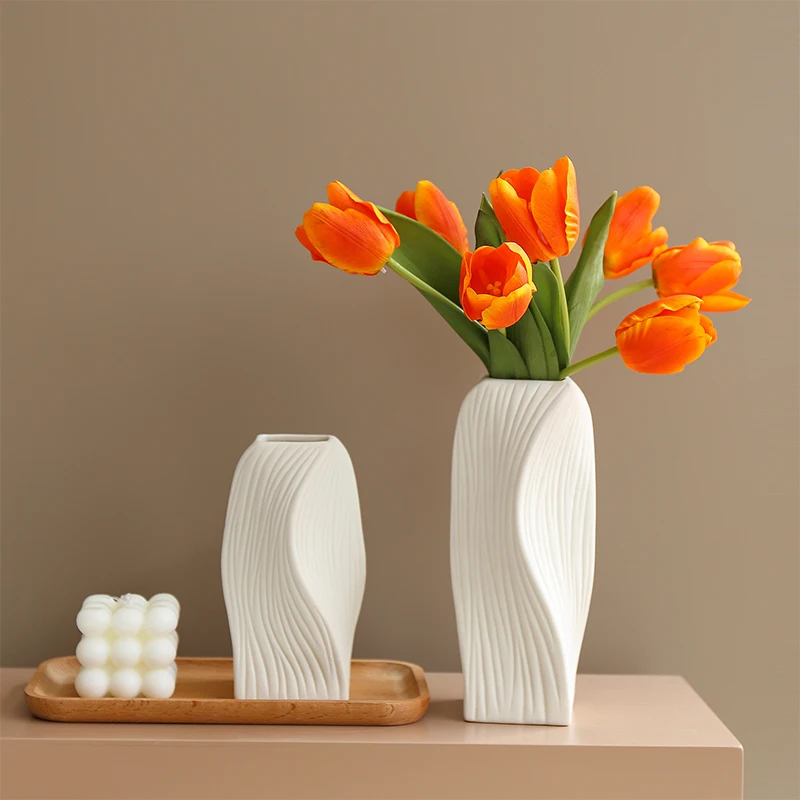 Modern-Ceramic-Vases-Line-Rotating-Twisted-Vase-Creative-Nordic-Flower ...