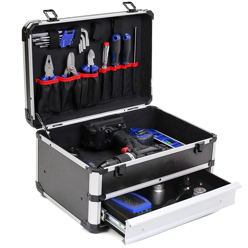Alum-nio-Tool-Box-Mala-Gaveta-Tool-Box-Portable-Hardware-Toolbox-para ...