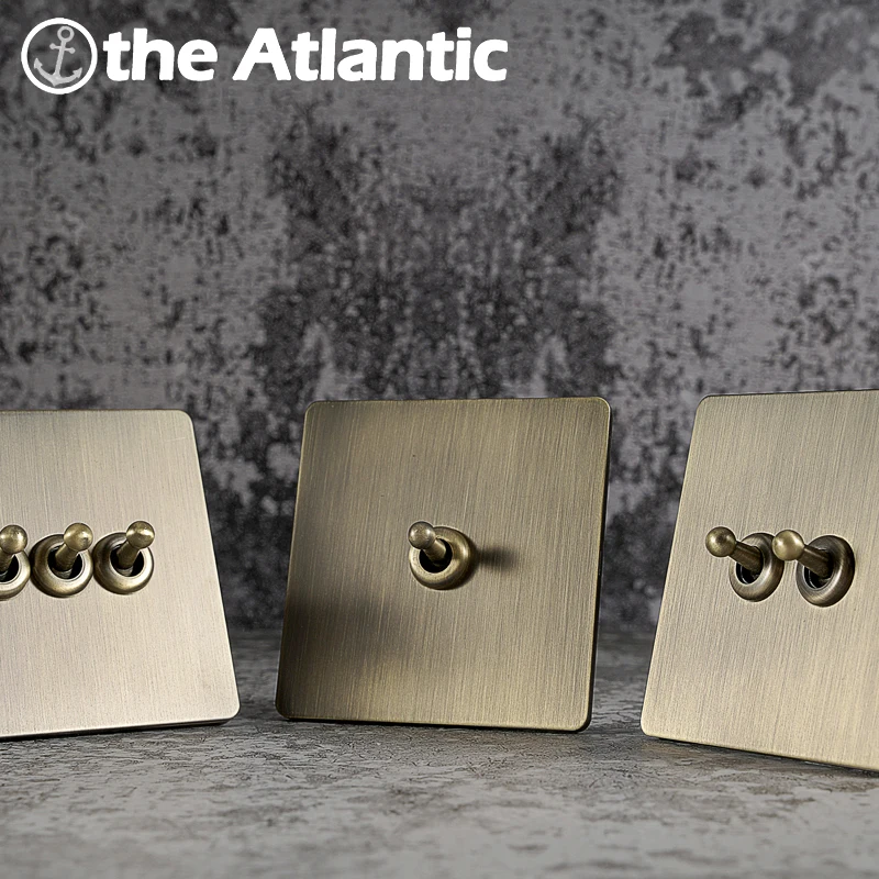 Bronze-Stripes-Metal-Style-Light-Switches-EU-French-Plug-Socket ...
