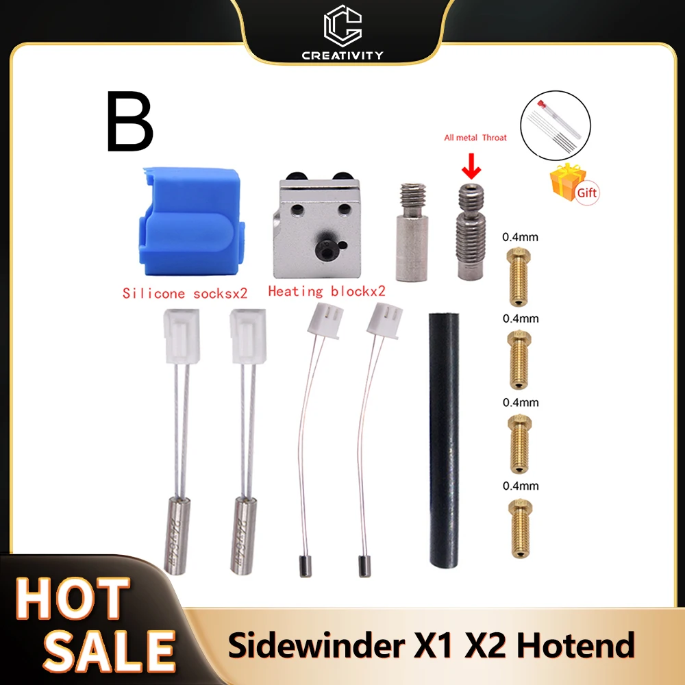 Sidewinder X1 X2 & Genius Pro Original Silicone Nozzle Volcano Hotend ...
