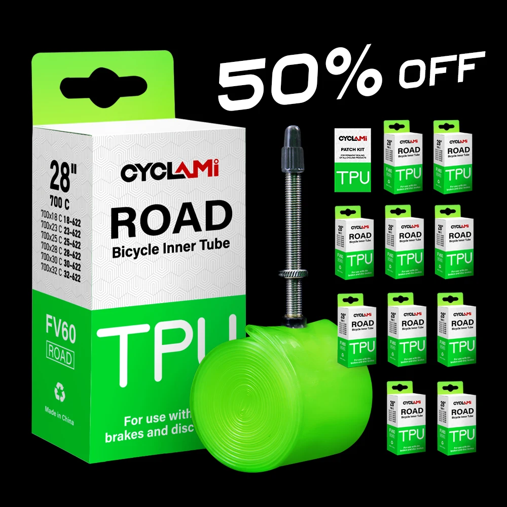 CYCLami-초경량 자전거 내부 튜브 700C 700x18 25 28 32, 도로 MTB 자전거 TPU 소재 타이어 60mm ...