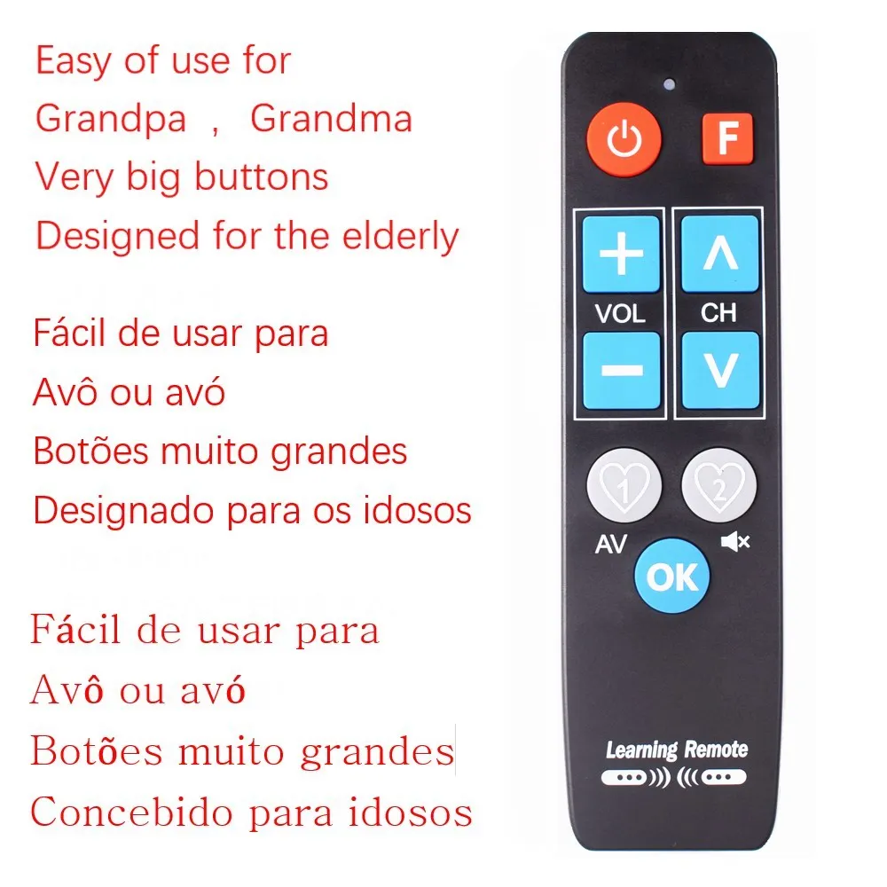 Easy of use for Elderly Learn Remote Control Copy Clone Extra Big ...