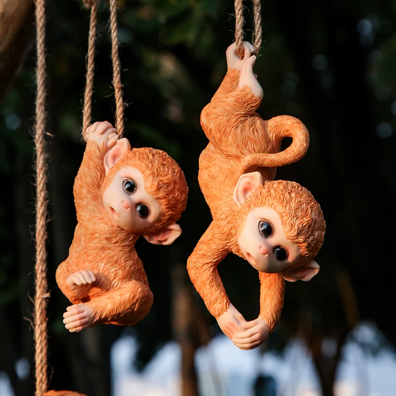 Courtyard simulation little monkey swinging ornaments pastoral ...